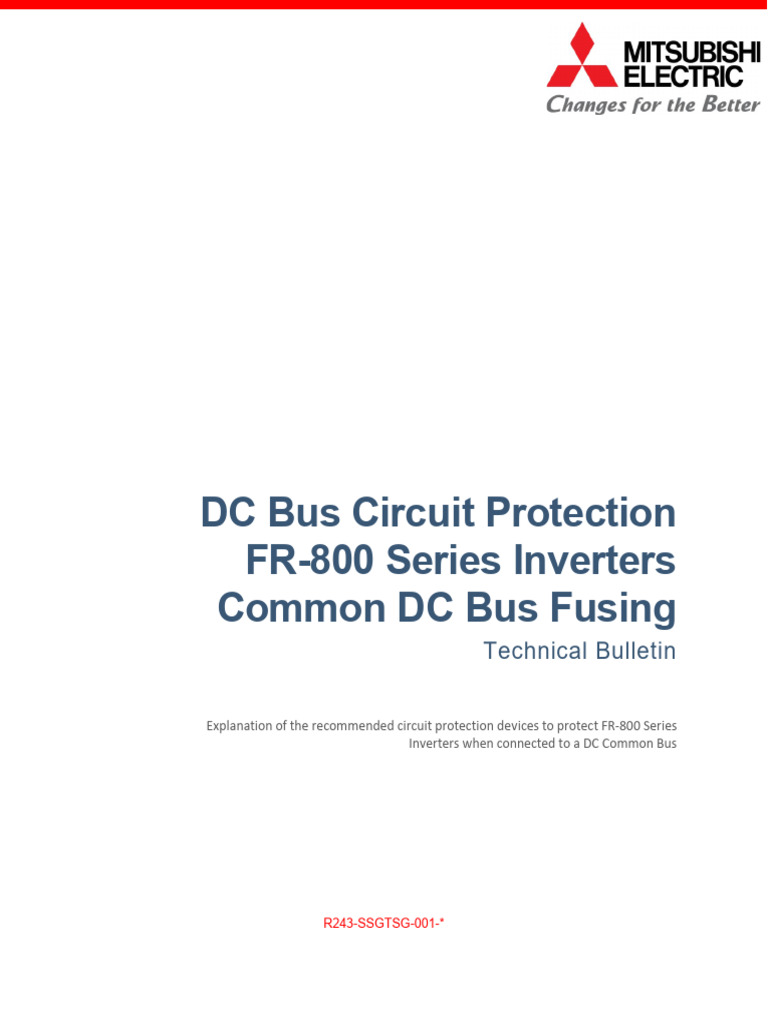 DC Bus Circuit Protection FR-800 Series Inverters Common DC Bus Fusing ...
