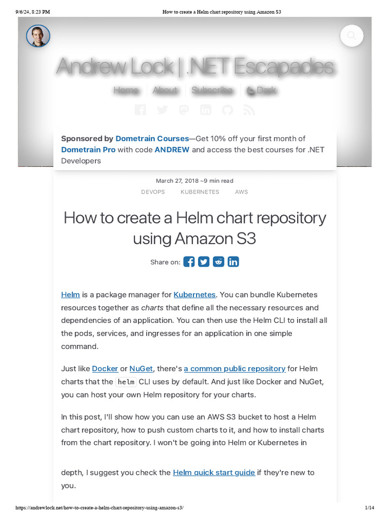 How To Create A Helm Chart Repository Using Amazon S3 | PDF