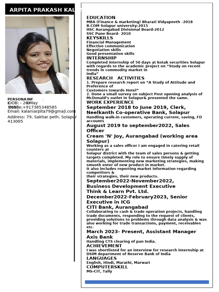 Arpita Kalani Resume 2 | PDF
