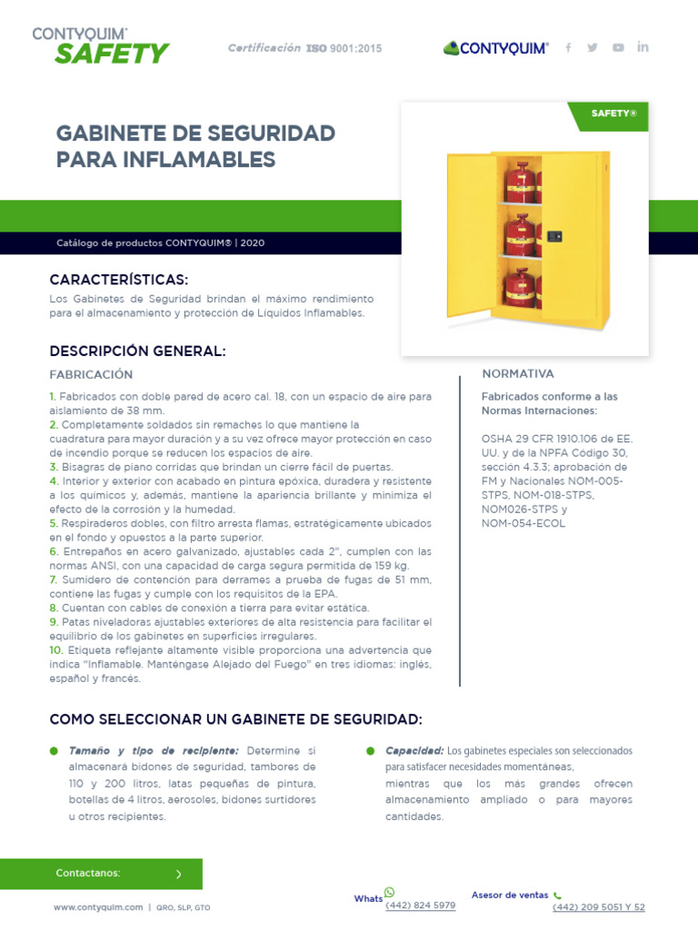 Contyquim Fichatecnica Gabinetes | PDF