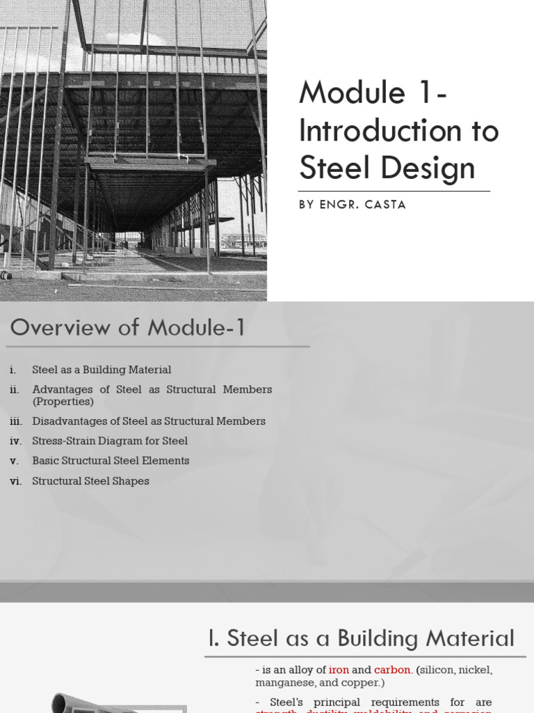 SPEC413 - Module 1 - Introduction To Steel Design | PDF