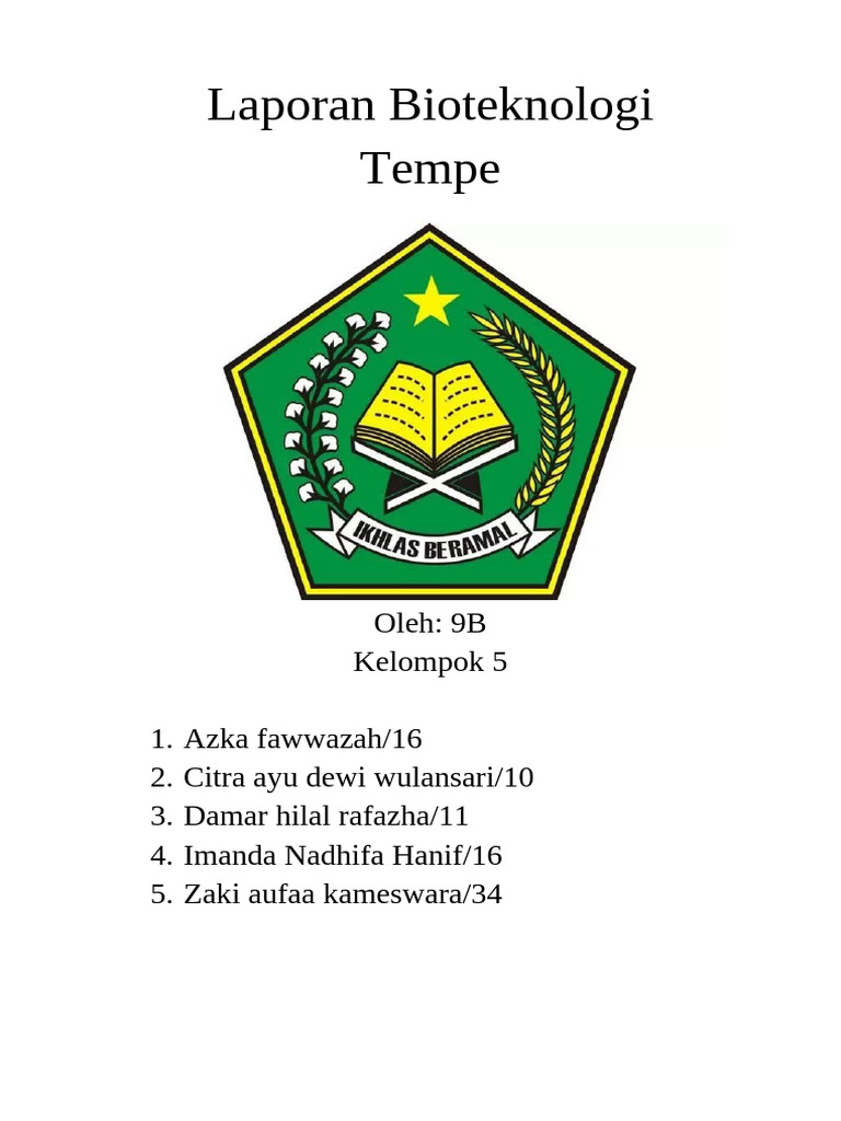 Laporan Bio Tempe | PDF