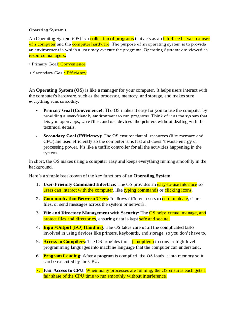 Os Mid Term Notes | PDF
