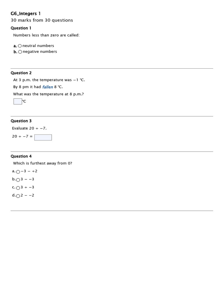 Math Woksheet | PDF