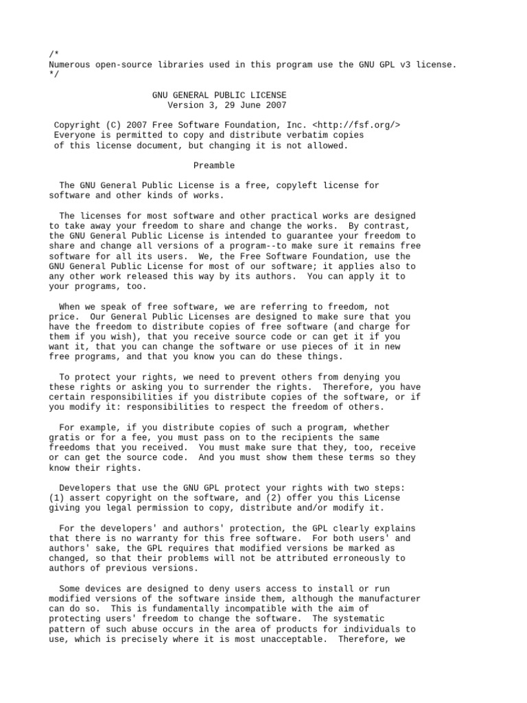 GNU GPLv3 LICENSE | PDF