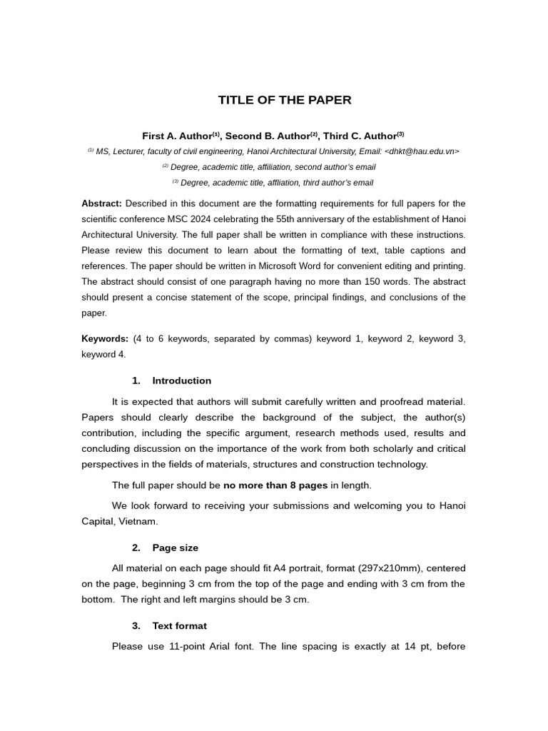 MSC 2024 Template | PDF