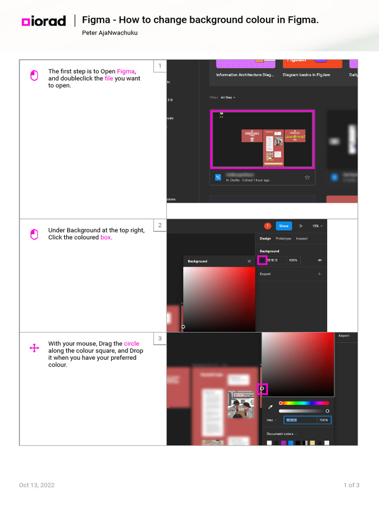 Figma - How To Change Background Colour in Figma. | PDF