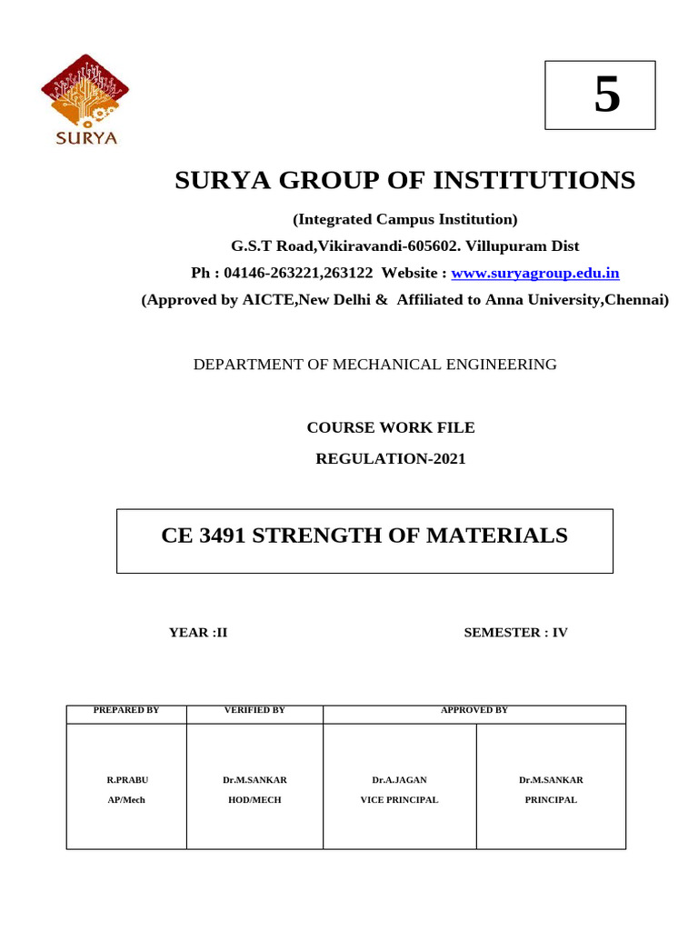 Course File Front Page 1 | PDF