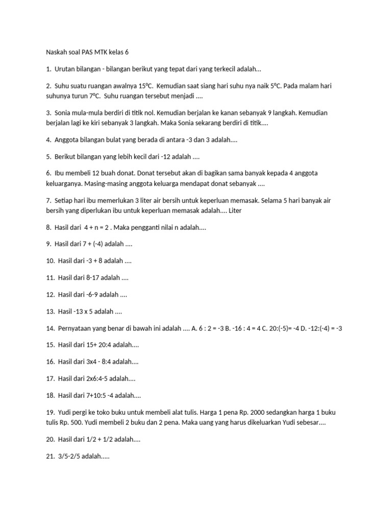 Naskah Soal PAS-WPS Office | PDF | Teaching Methods & Materials