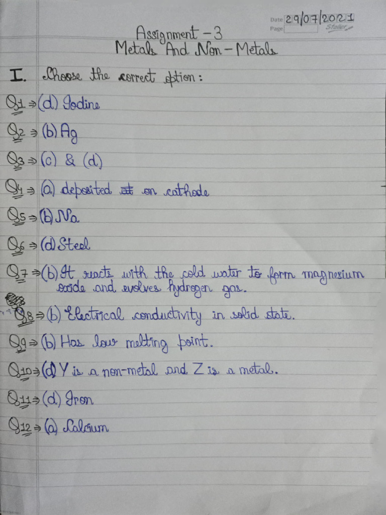 NAITIK AGARWAL X-G Chemistry ch-3 Assignment) | PDF | Science & Mathematics