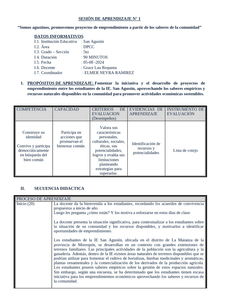 Sesión 1 Unidad 5 | PDF