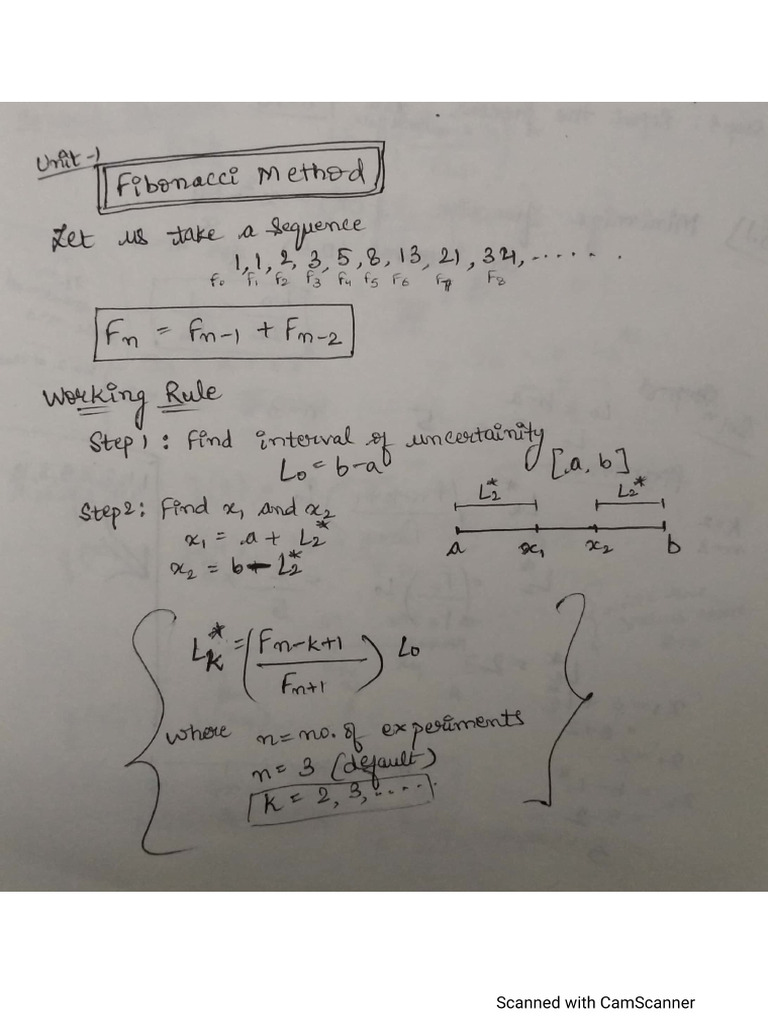 Fibonacci & Steepest Descent Methods | PDF Fibonacci & Steepest Descent Methods | PDF