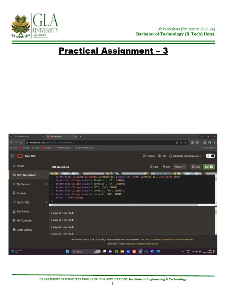 Dbms 3 Assignment | PDF
