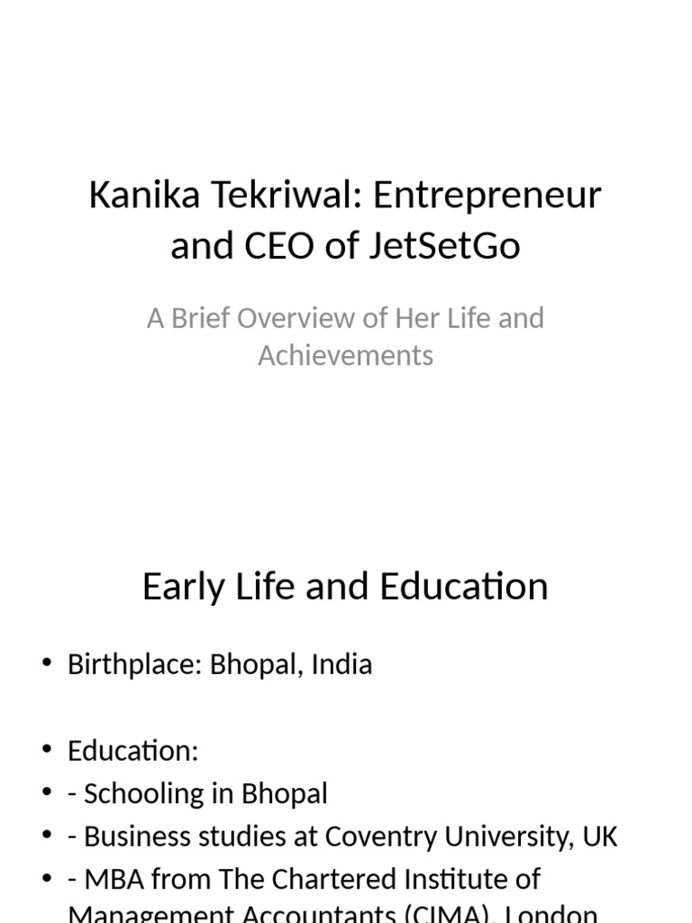 Kanika Tekriwal Presentation | PDF