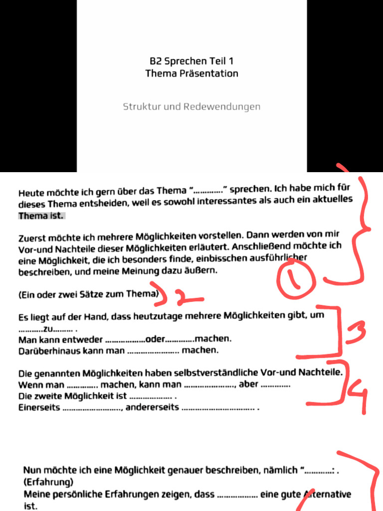 B2 Speaking Presentation Structure | PDF