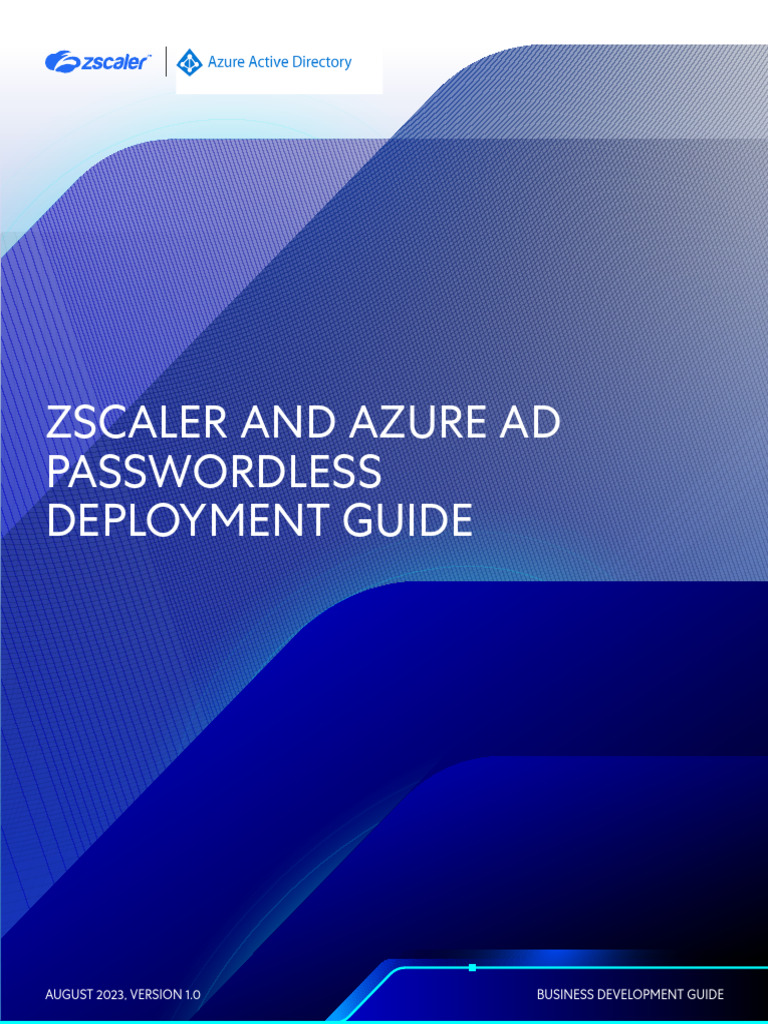 Zscaler Azure AD Passwordless Deployment Guide FINAL | PDF | Group ...