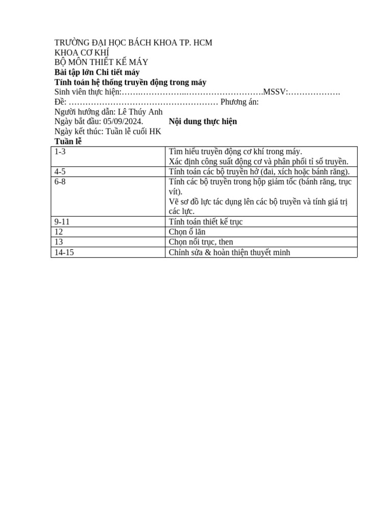 BTL Chi tiết máy - L03-241 | PDF