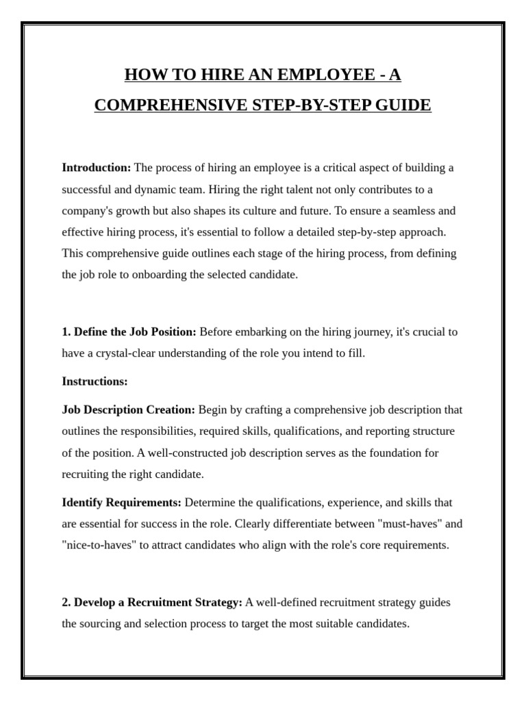 How To Hire New Employee | PDF