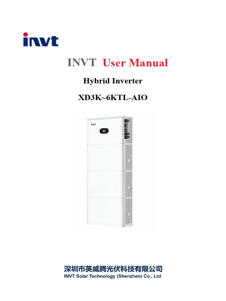 Invt - xd3 6ktl Aio User Manual | PDF
