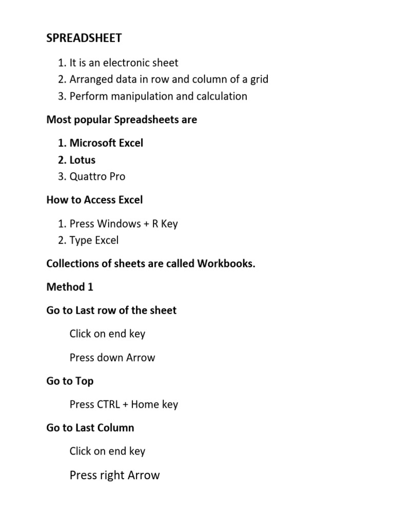 Step by Step Excel Notes | PDF