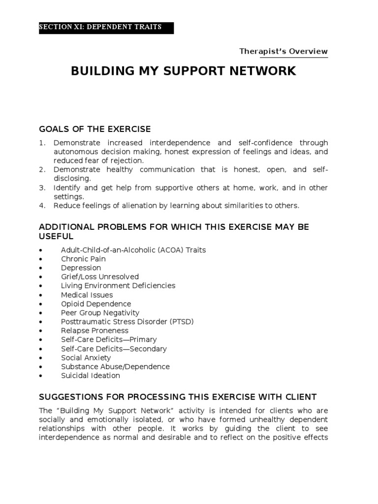 Build Support Network | PDF | Substance Dependence | Substance Abuse