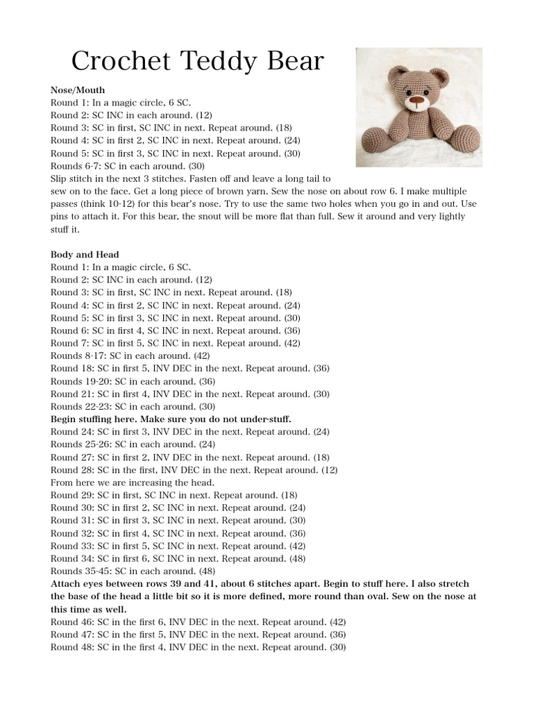 Crochet Teddy Bear | PDF