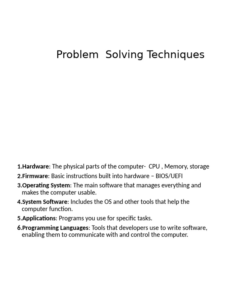 Problem Solving Techniques | PDF