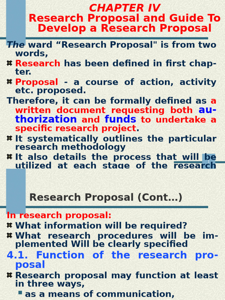 Chapter IV Research Proposal & Guide Lines | PDF | Methodology | Sampling (Statistics)