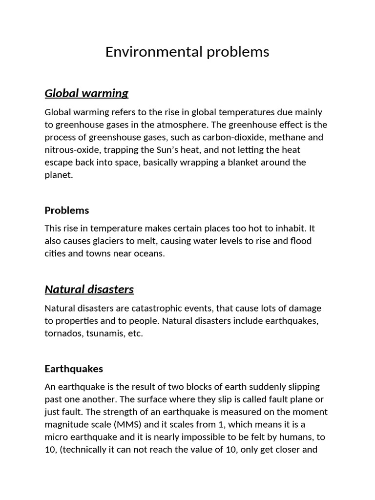 Environmental Problems | PDF