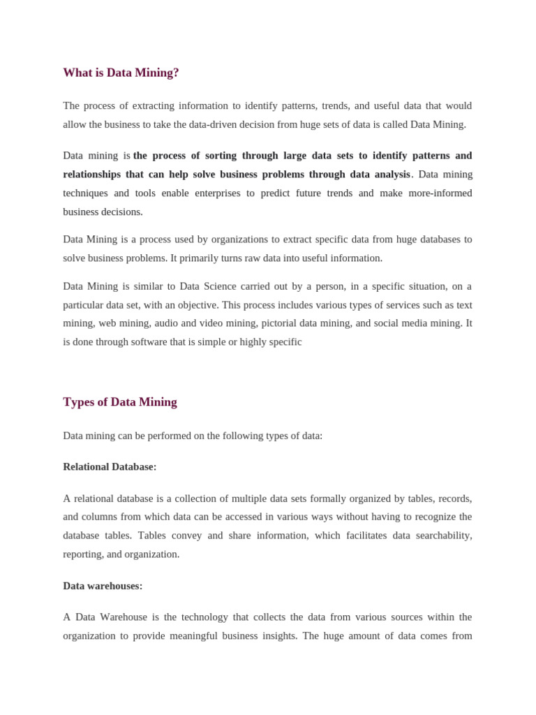 Data Mining Intro | PDF