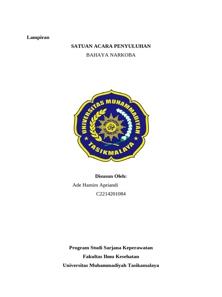 SATUAN ACARA PENYULUHAN Ade Hamim | PDF