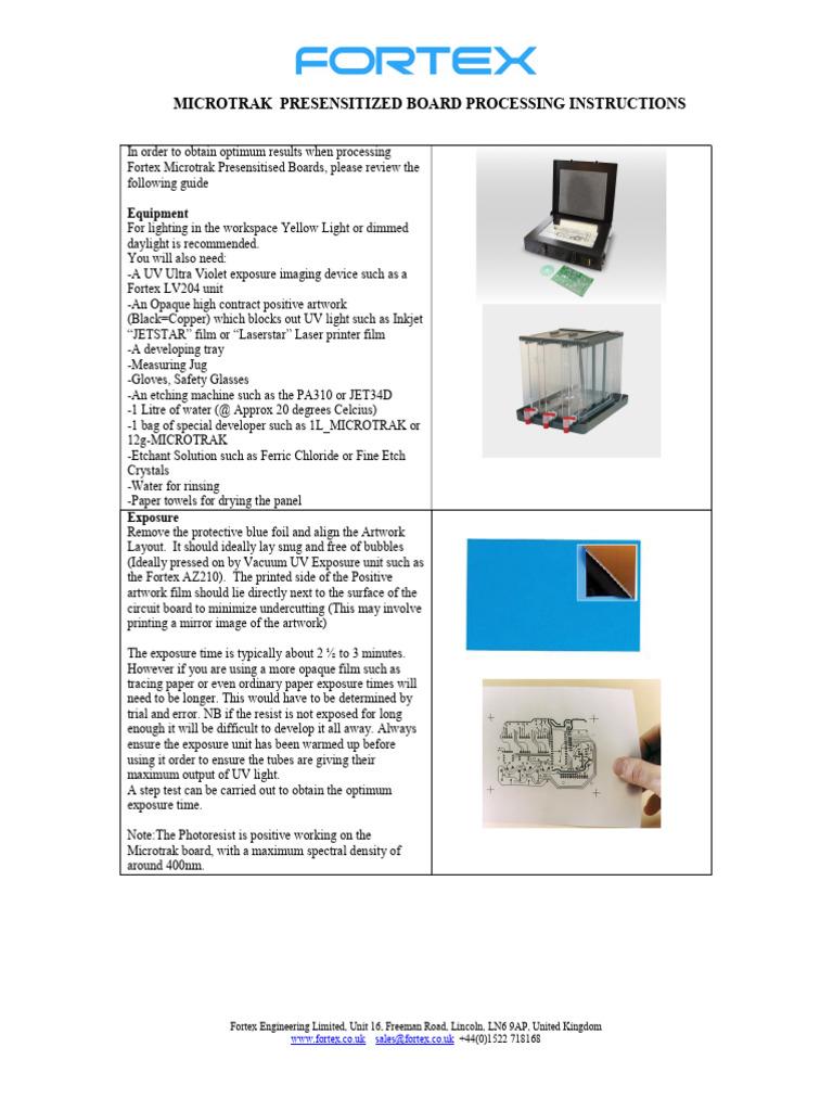 Microtrak Processing Instructions REV2 | PDF
