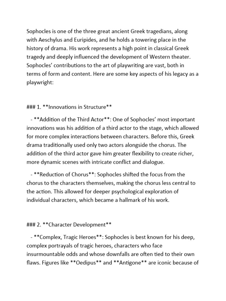 Sophocles and king oedipus rex. | PDF