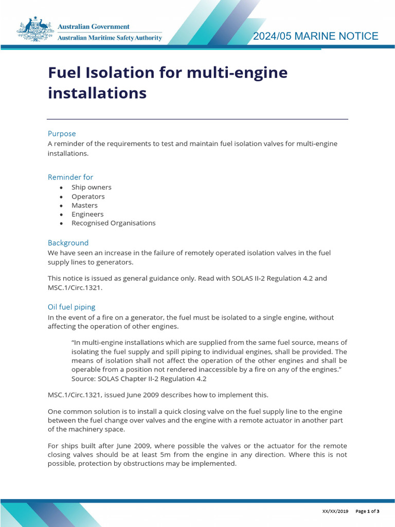 2024 05 MN Fuel Isolation for Multi-Engine Installations | PDF