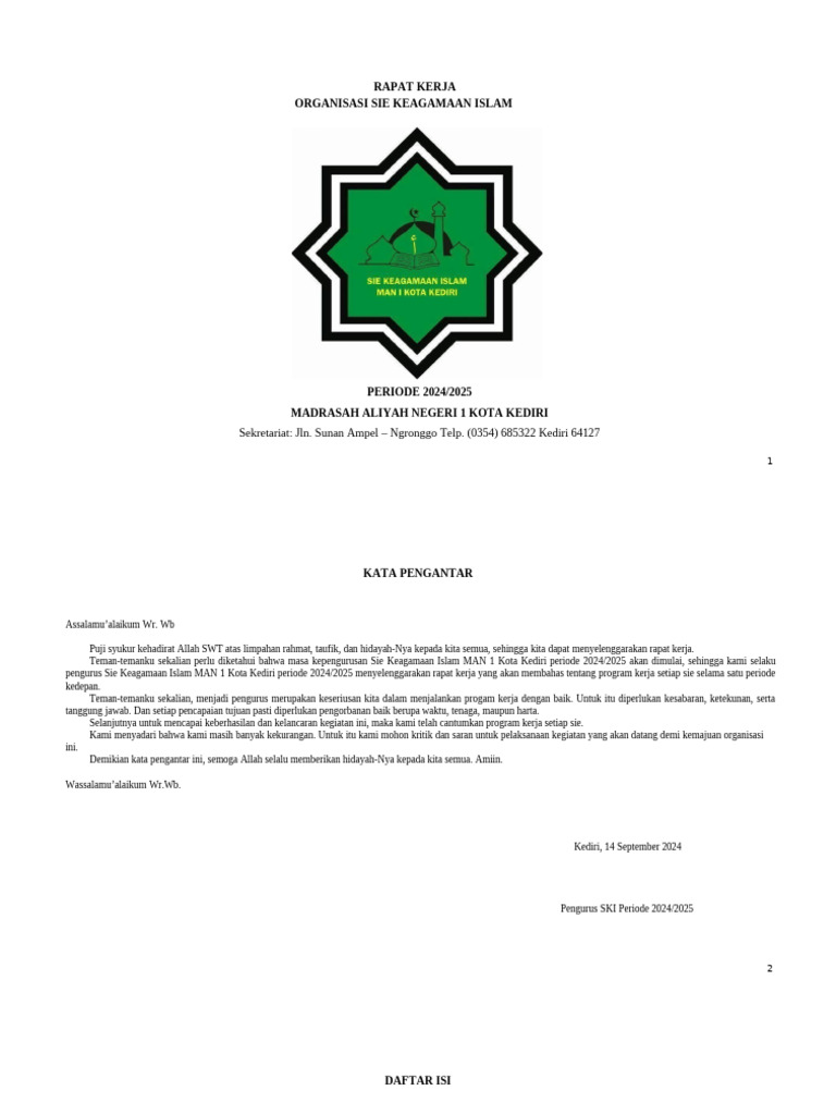 Modul Raker Tahun Periode 2024 Fikss | PDF