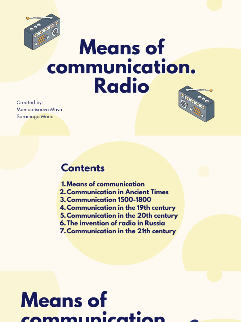 Means of Communication. Radio | PDF