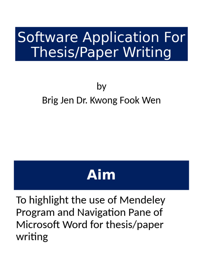 Thesis Writing and Software Application | PDF