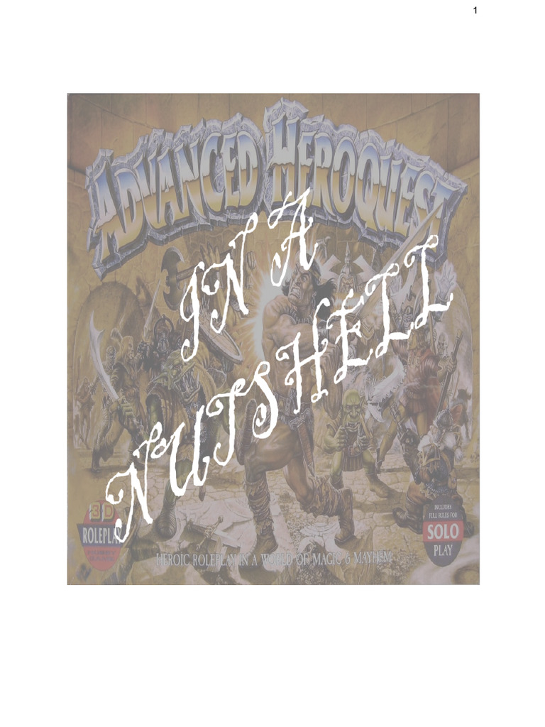 Advanced Heroquest in A Nutshell | PDF