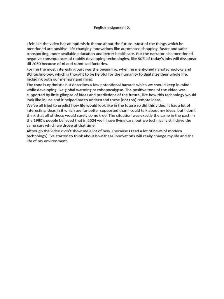 English Assignment 2 | PDF