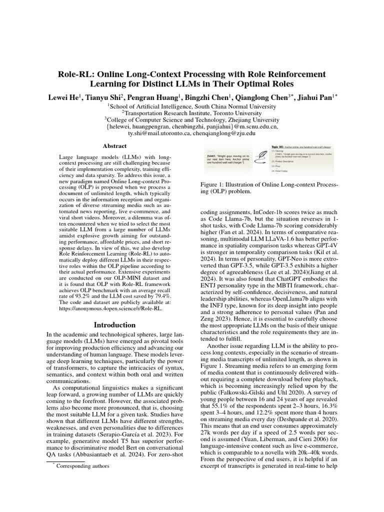 Role-Rl: Online Long-Context Processing With Role Reinforcement ...