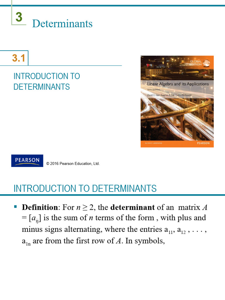 Determinants Pptx Notes Pdf