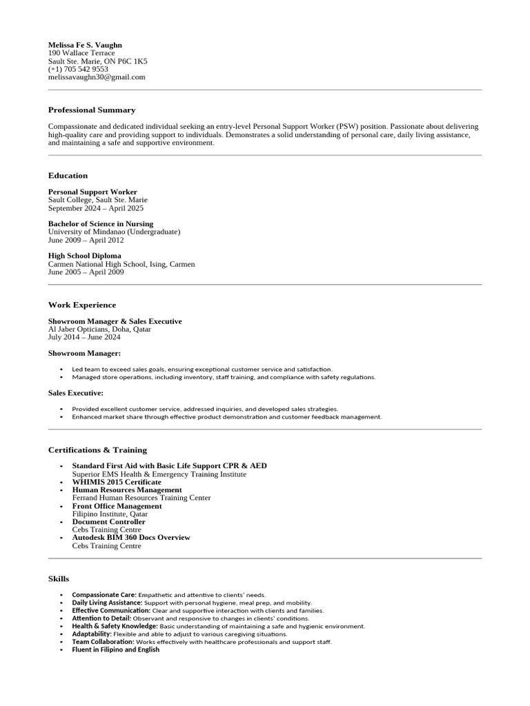 Melissa Fe CV P | PDF