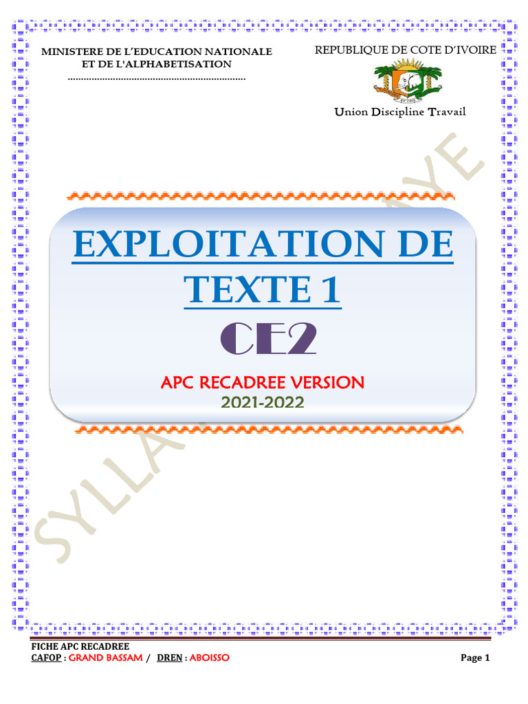 Expl - de Texte 1 Ce2 | PDF