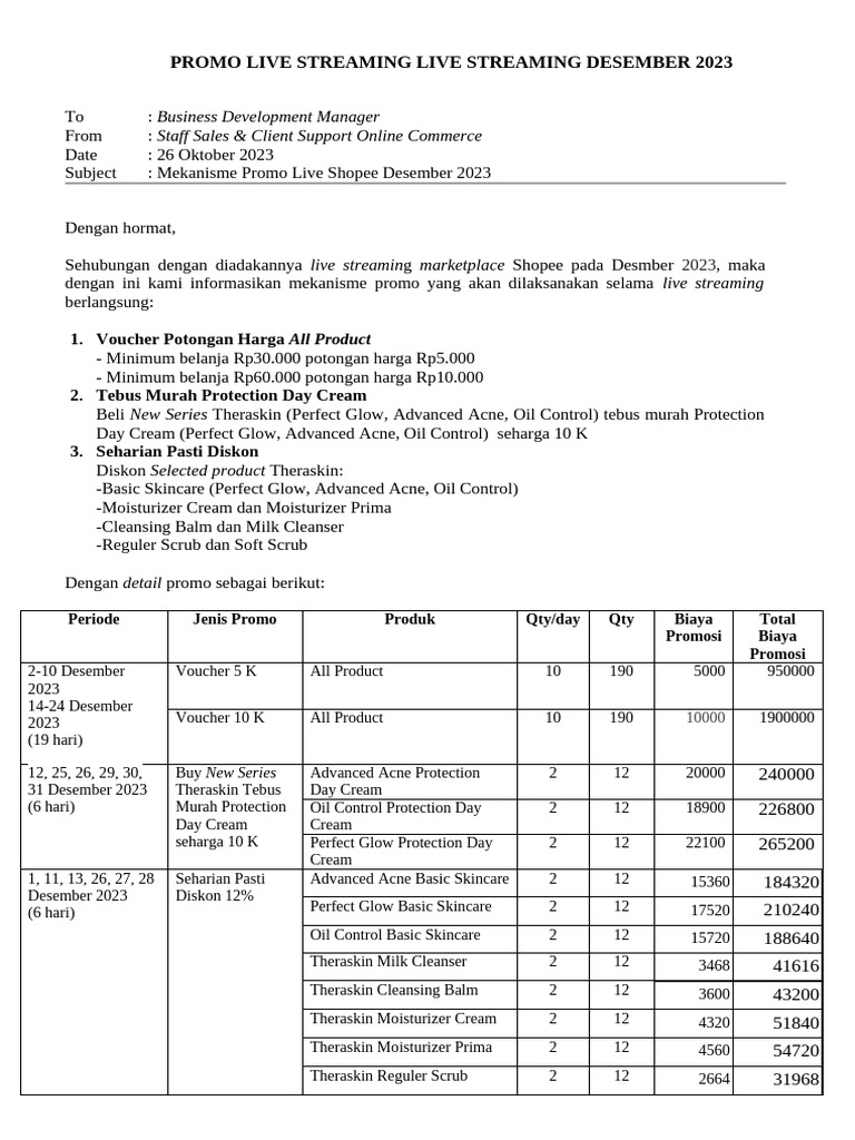 Proposal Live Streaming Desember | PDF