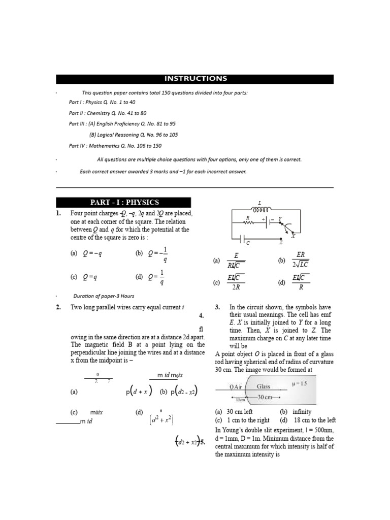 Bitsat Sample Papers 2024 PDF | PDF