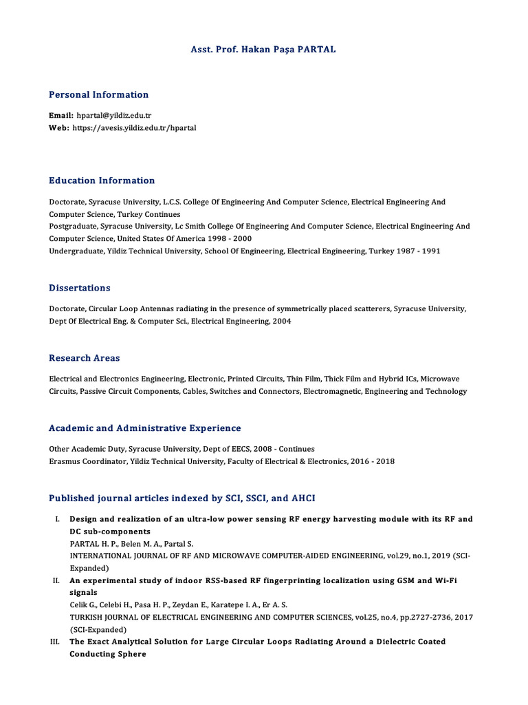 Hakan Paşa PARTAL | PDF
