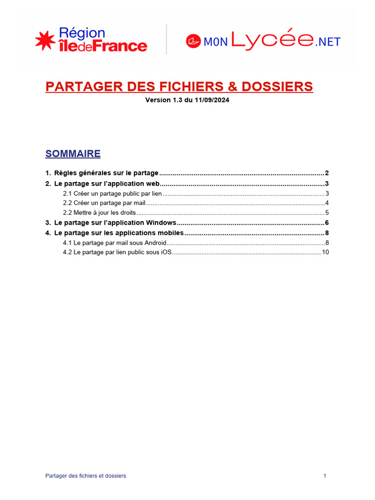 Partager Des Fichiers Et Dossiers | PDF
