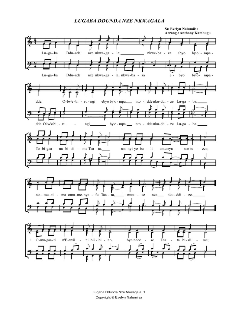 Lugaba Ddunda Nze Nkwagala SATB 1 | PDF