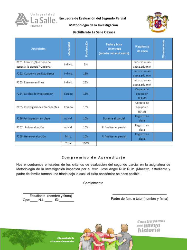 Encuadre de Evaluación 2do Parc Metodología 2024 | PDF