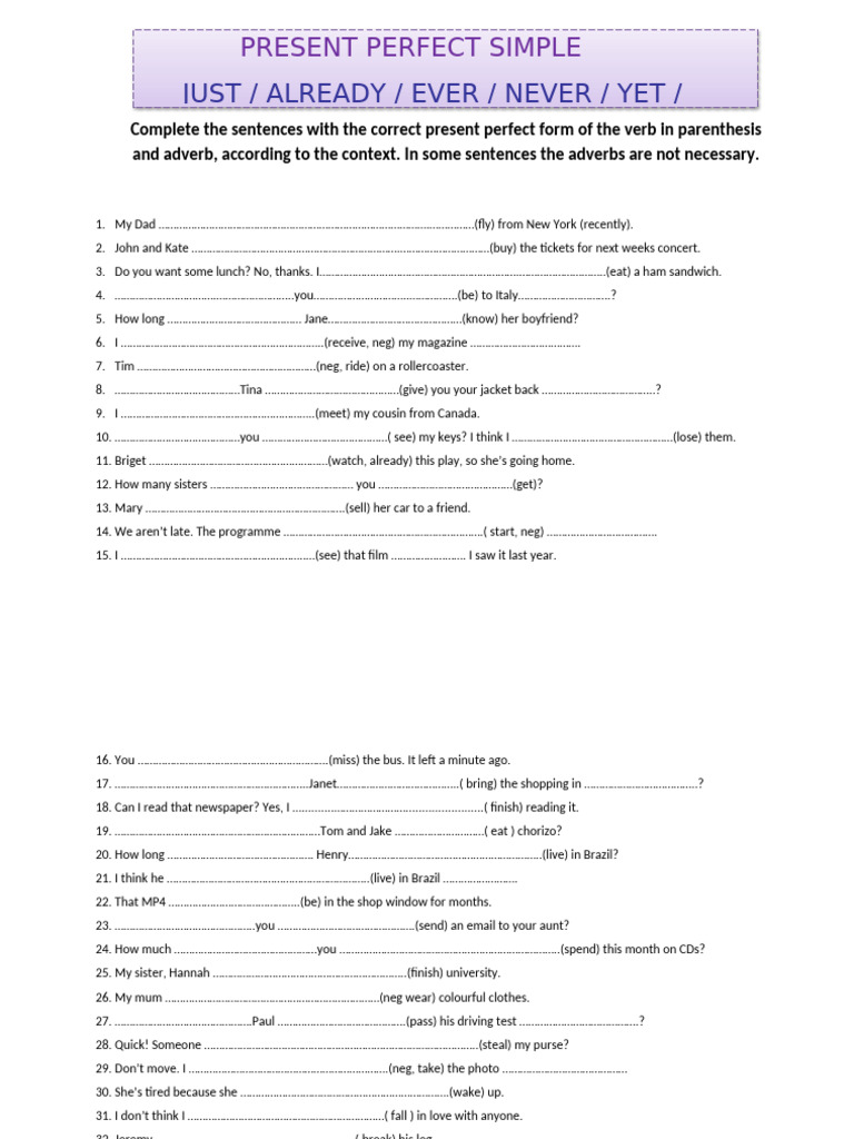 present-perfect-with-adverbs | PDF